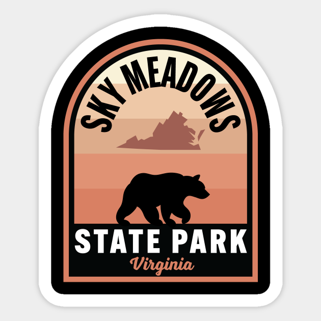 Sky Meadows State Park VA Bear - Sky Meadows State Park - Sticker | TeePublic